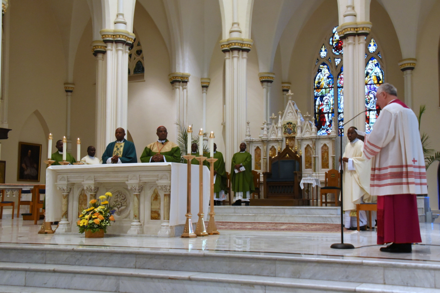 Cardinal Antoine Kambanda, the head of the Church in Rwanda, celebrates ...