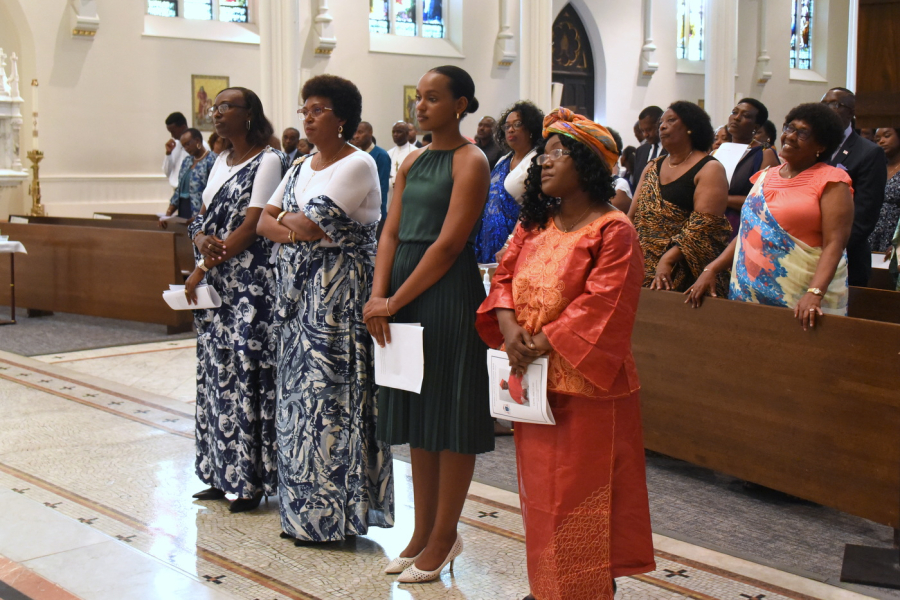 Cardinal Antoine Kambanda, the head of the Church in Rwanda, celebrates ...