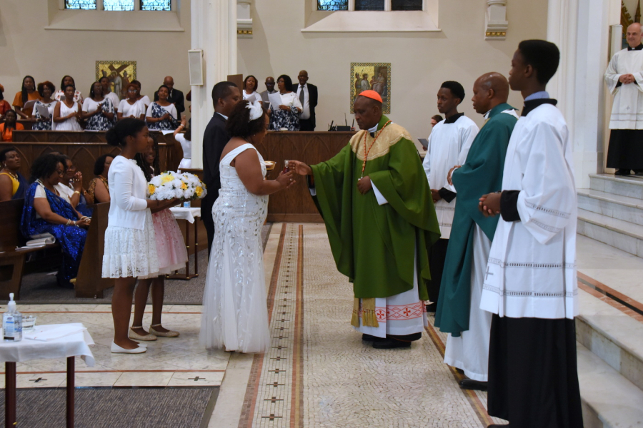 Cardinal Antoine Kambanda, the head of the Church in Rwanda, celebrates ...