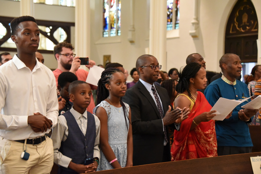 Cardinal Antoine Kambanda, the head of the Church in Rwanda, celebrates ...