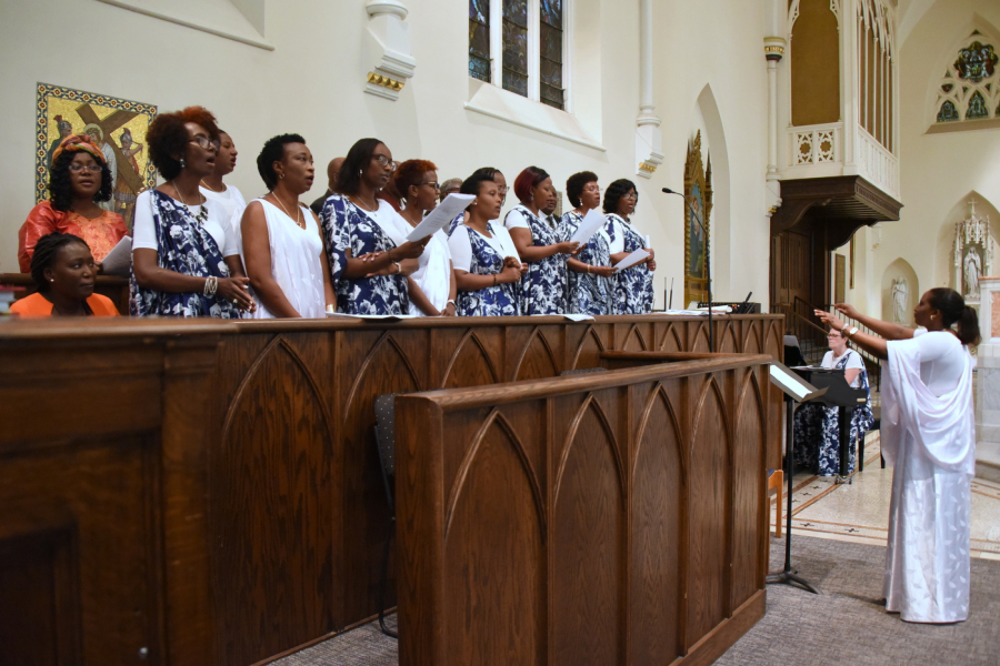 Cardinal Antoine Kambanda, the head of the Church in Rwanda, celebrates ...