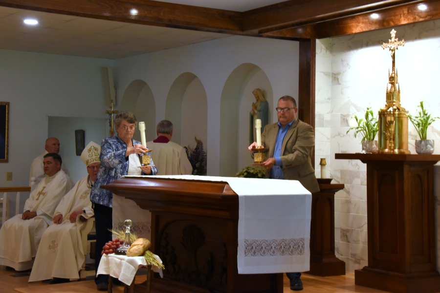 Bishop Robert Deeley blesses new Our Lady of Ransom Church in Mechanic ...