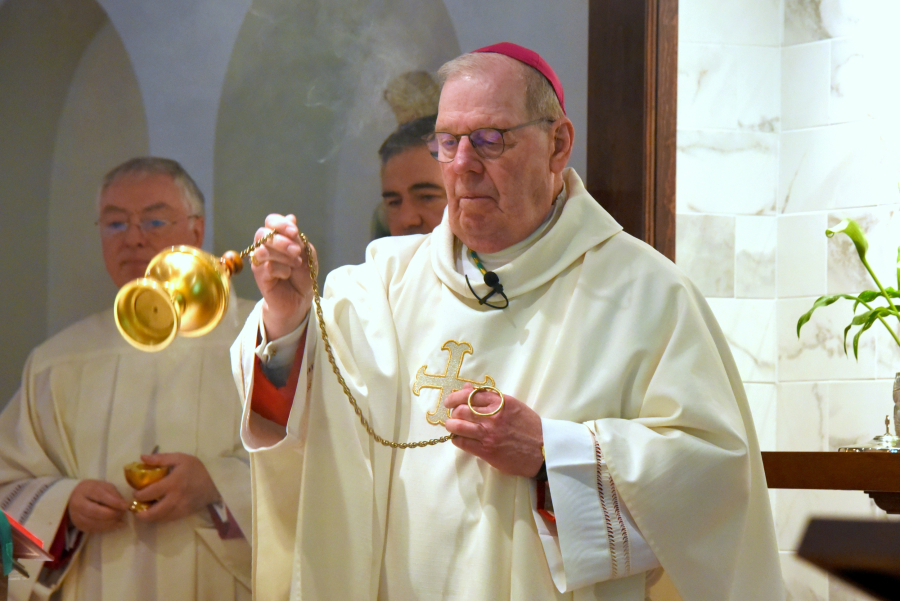 Bishop Robert Deeley blesses new Our Lady of Ransom Church in Mechanic ...